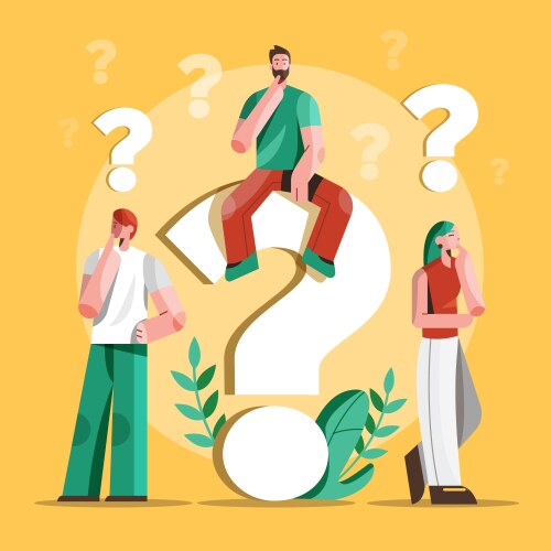 Diverse People Asking Questions Royalty Free Vector Image
