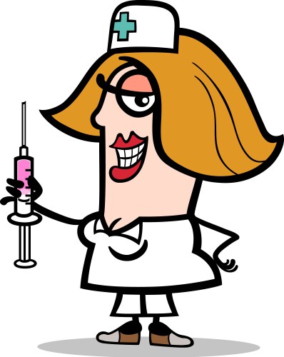 Cartoon female nurse in office Royalty Free Vector Image