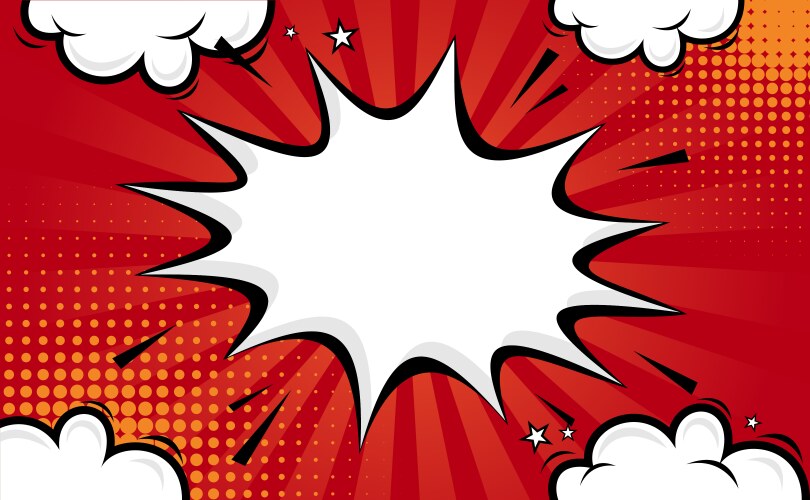 Red comic cartoon background design template Vector Image