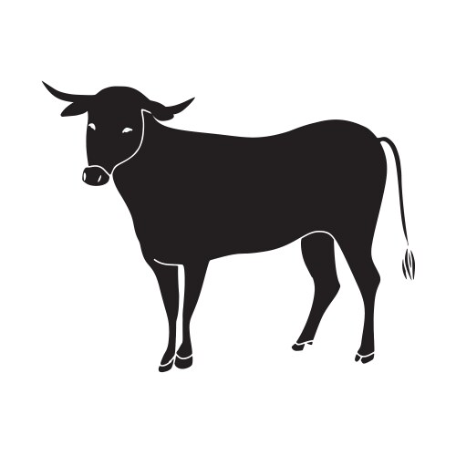 Realistic black bull composition Royalty Free Vector Image