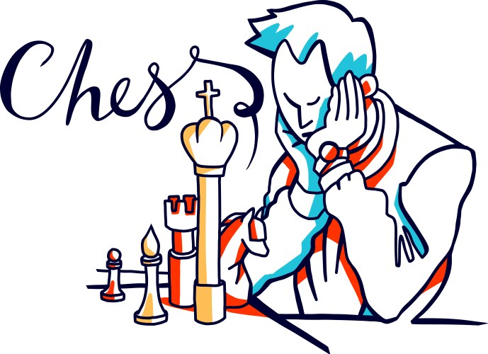 Playing chess Royalty Free Vector Image - VectorStock