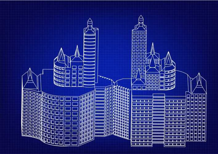 Frame white buildings Royalty Free Vector Image