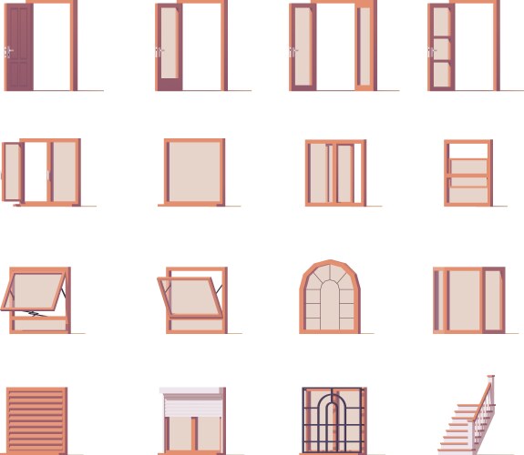Door forms Royalty Free Vector Image - VectorStock