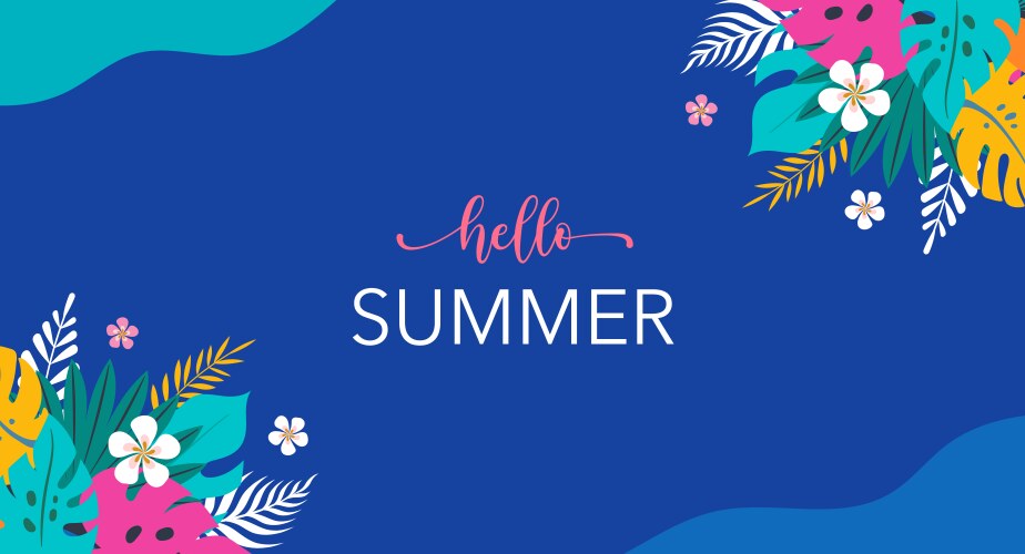 Hello summer concept design panorama Royalty Free Vector