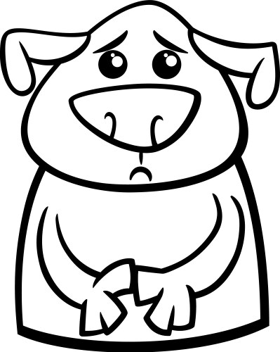 Happy dog cartoon coloring page Royalty Free Vector Image