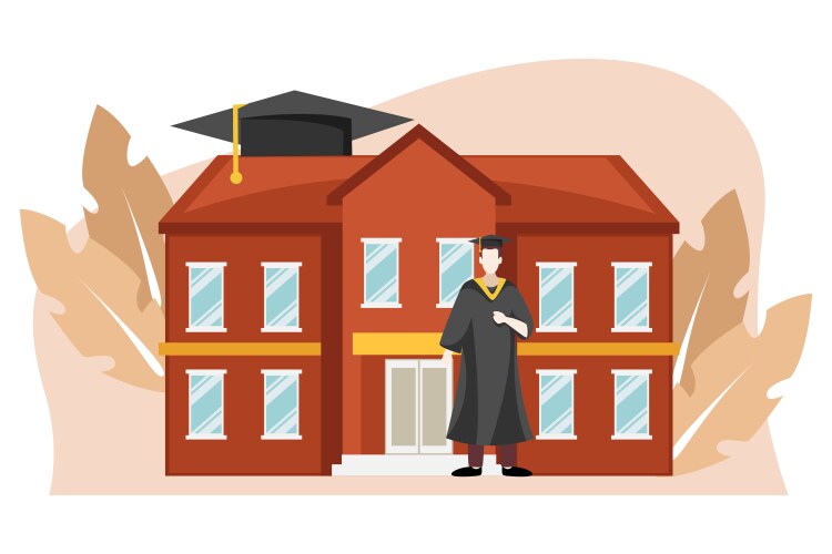 Graduation flat design Royalty Free Vector Image