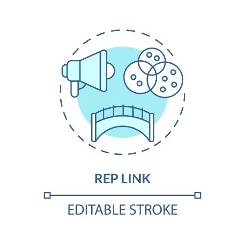 Rep link blue gradient concept icon Royalty Free Vector