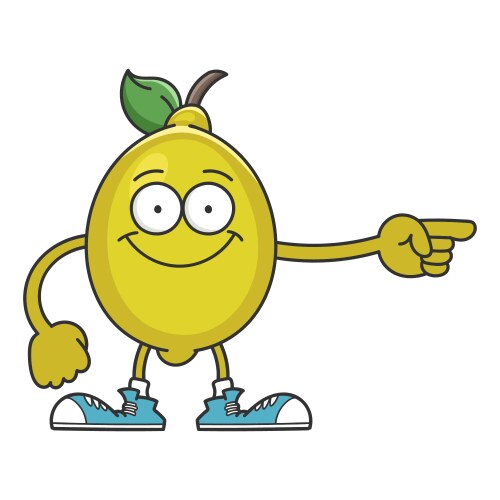 Super cool lemon character with design cartoon Vector Image