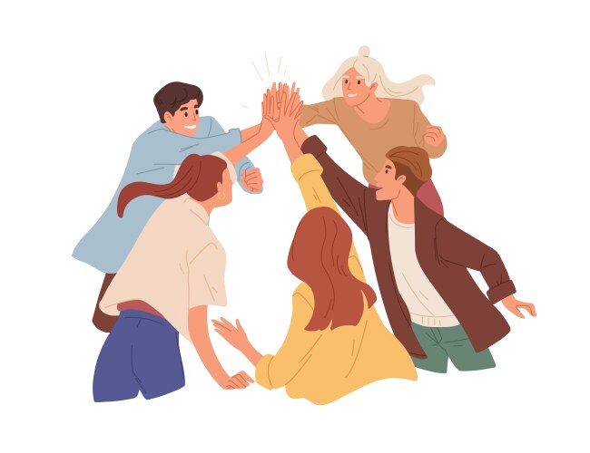 Kid high five cartoon flat Royalty Free Vector Image