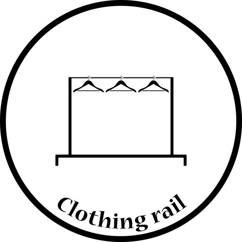 Clothing rail with hangers icon Royalty Free Vector Image
