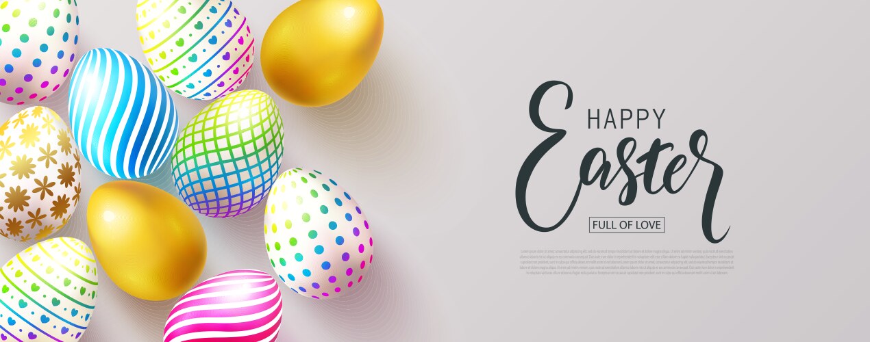 Happy easter background template with lettering Vector Image