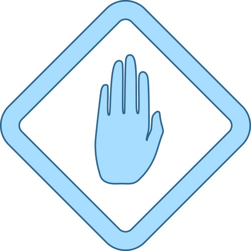 Icon of warning hand Royalty Free Vector Image