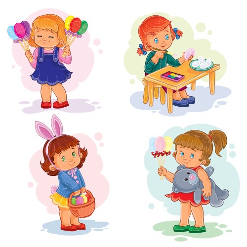 Cartoon happy children set Royalty Free Vector Image