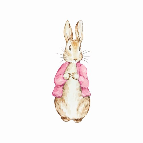 Way sign poster with watercolor pink peter rabbit Vector Image
