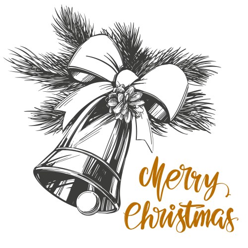 Christmas bells calligraphy lettering text symbol Vector Image