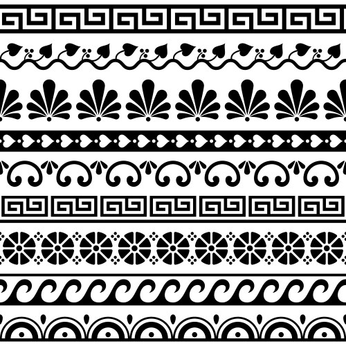 Ancient greek pattern - seamless set Royalty Free Vector