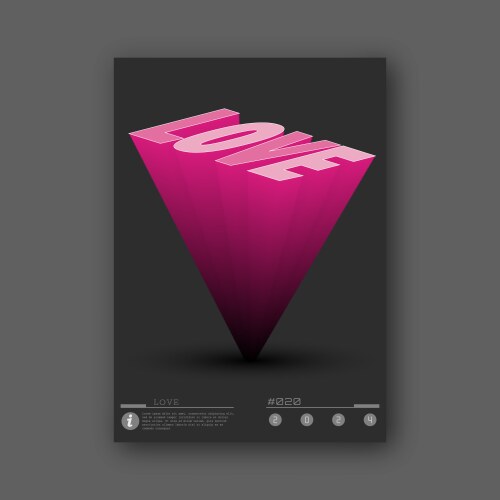 Love a stylized template for poster billboard Vector Image