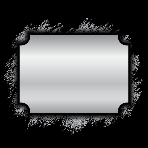 Silver glitter brush strokes set isolated Vector Image