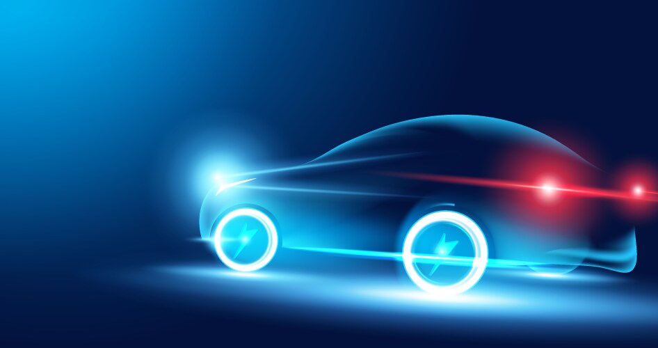 Electric car abstract image Royalty Free Vector Image