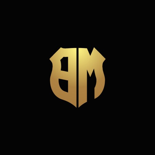 Mb logo monogram with gold colors and shield Vector Image