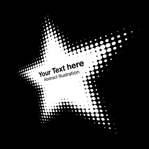 Convex abstract halftone distorted star frame Vector Image