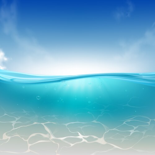 Transparent underwater blue ocean banner Vector Image