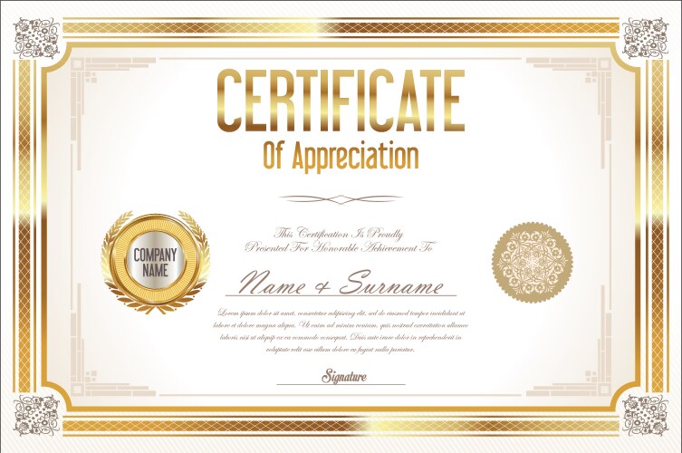 Certificate 507 Royalty Free Vector Image - VectorStock