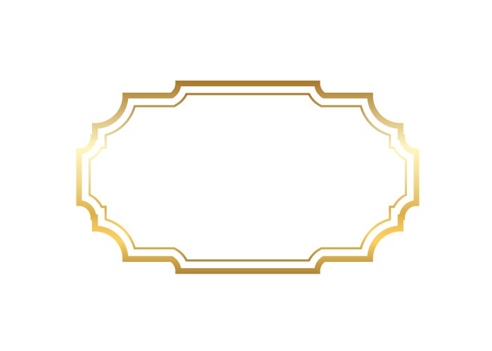 Gold frame beautiful simple golden design Vector Image