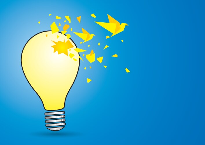 Cartoon light bulbs characters glowing and broken Vector Image