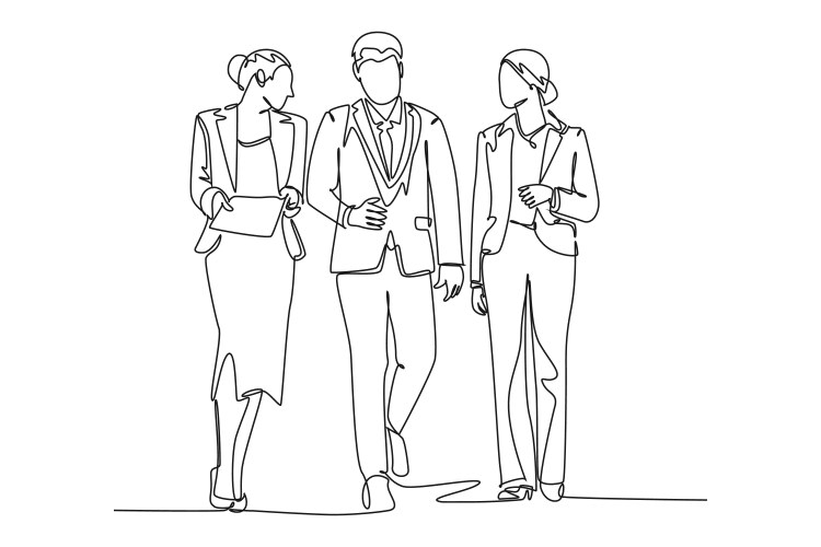 Single continuous line drawing young male Vector Image