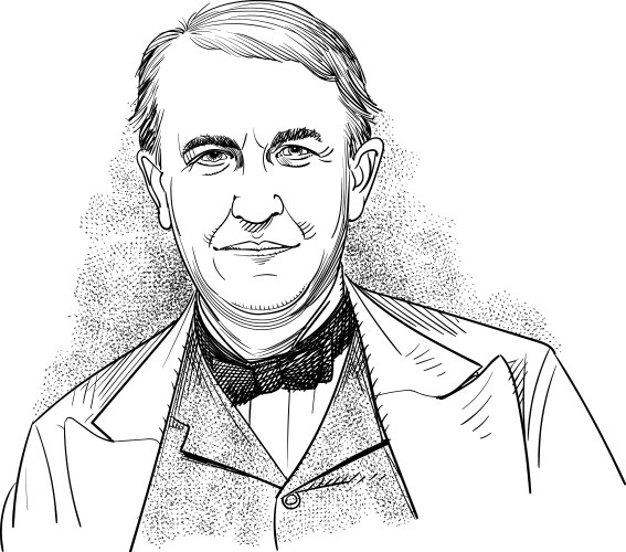 Thomas edison portrait Royalty Free Vector Image