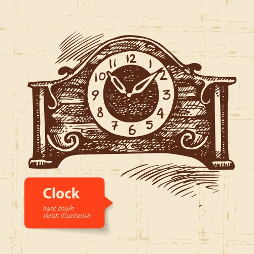 Vintage clock Royalty Free Vector Image - VectorStock