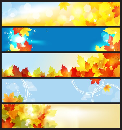 Autumn leaf banner border for fall season design Vector Image