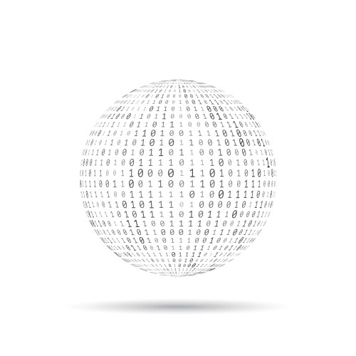 Sphere circle binary code icon Royalty Free Vector Image