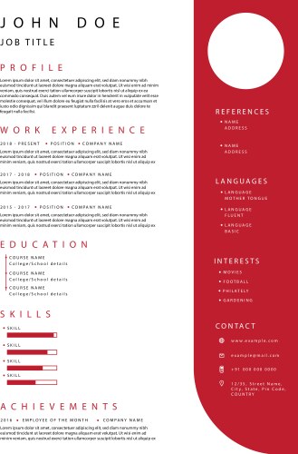 Professional cv resume template blue background Vector Image