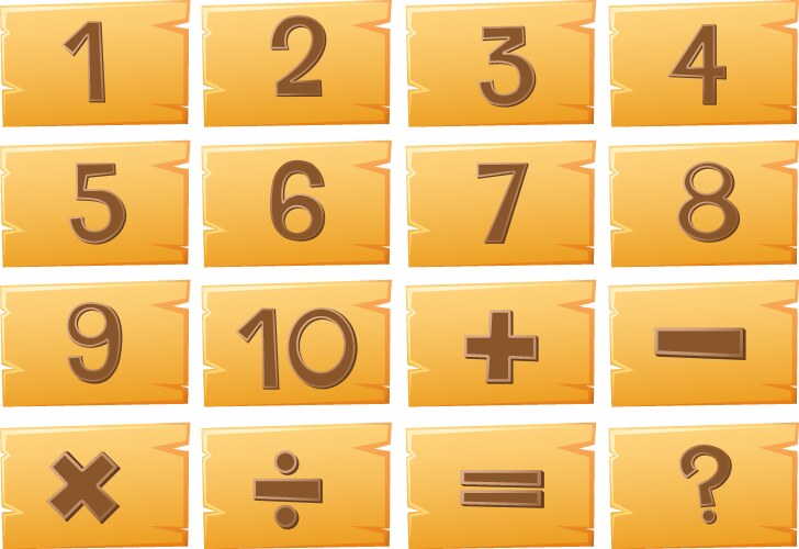 Wooden blocks numbers Royalty Free Vector Image
