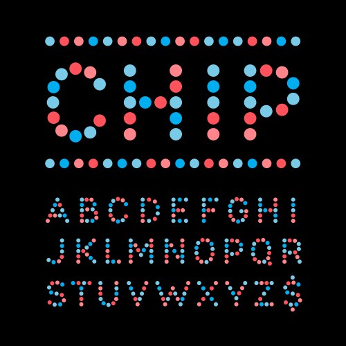 Colorful dots style font design alphabet letters Vector Image