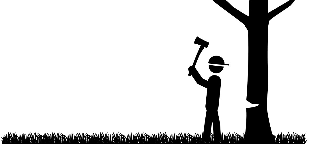 Cartoon cutting down trees Vector Images & Graphics for Commercial Use ...