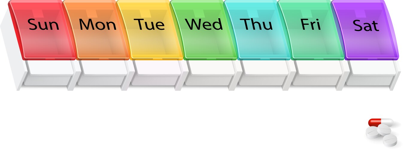 Pill organizer Royalty Free Vector Image - VectorStock