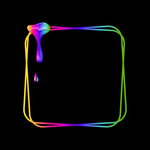 Flowing Rainbow Slime Frame Royalty Free Vector Image