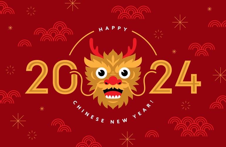Chinese new year 2024 of the dragon greeting Vector Image