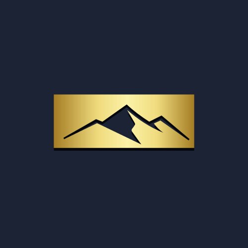 Gold mountain nature logo Royalty Free Vector Image