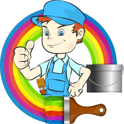 Painter with a brush Royalty Free Vector Image