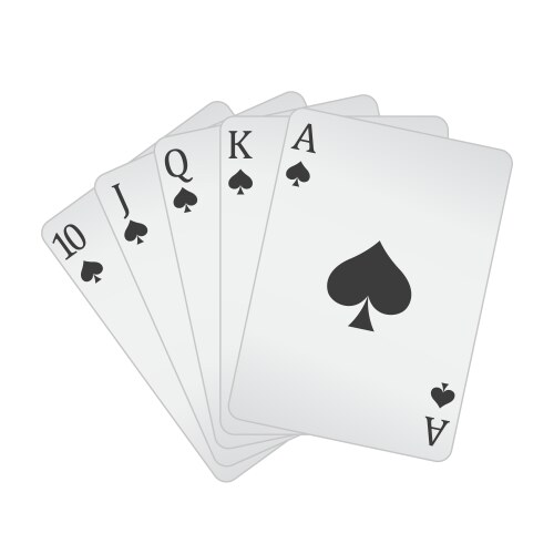 Royal Flush Poker Hand Drawing Royalty Free Vector Image