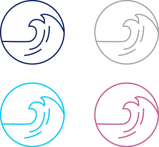 Ocean wave sign symbol logo Royalty Free Vector Image