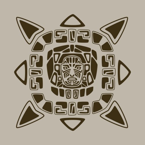 Mask of the aztec god tlaloc Royalty Free Vector Image