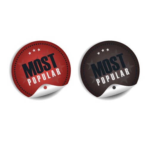 Most popular gold sign round label Royalty Free Vector Image