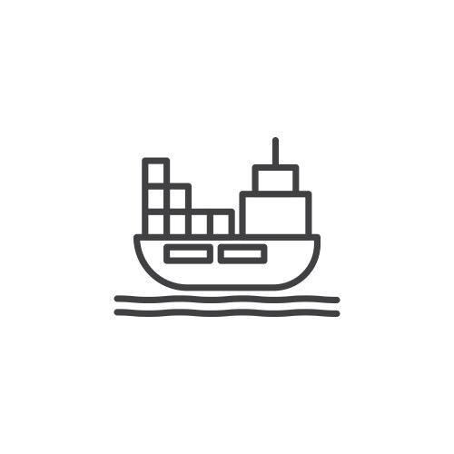 Ship icon set marine container cargo vessel Vector Image