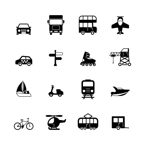 Transportation pictograms collection Royalty Free Vector