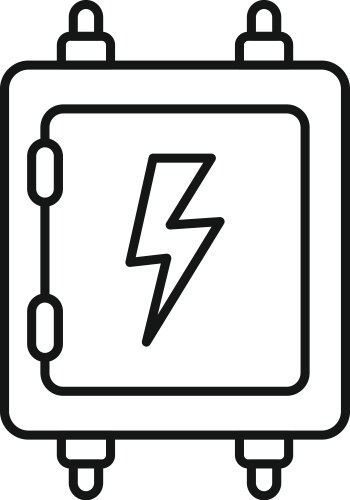 Electric transformer box with warning sign Vector Image